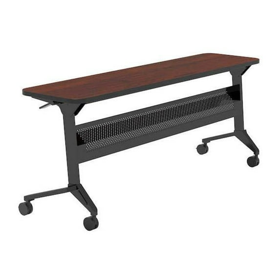 Flip-N-Go Rectangular Training Table - Black & Regal Mahogany - 29 x 72 ...