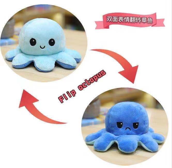 Flip Octopus Doll Flip Octopus Octopus Plush Toy Double Sided Flip Doll ...