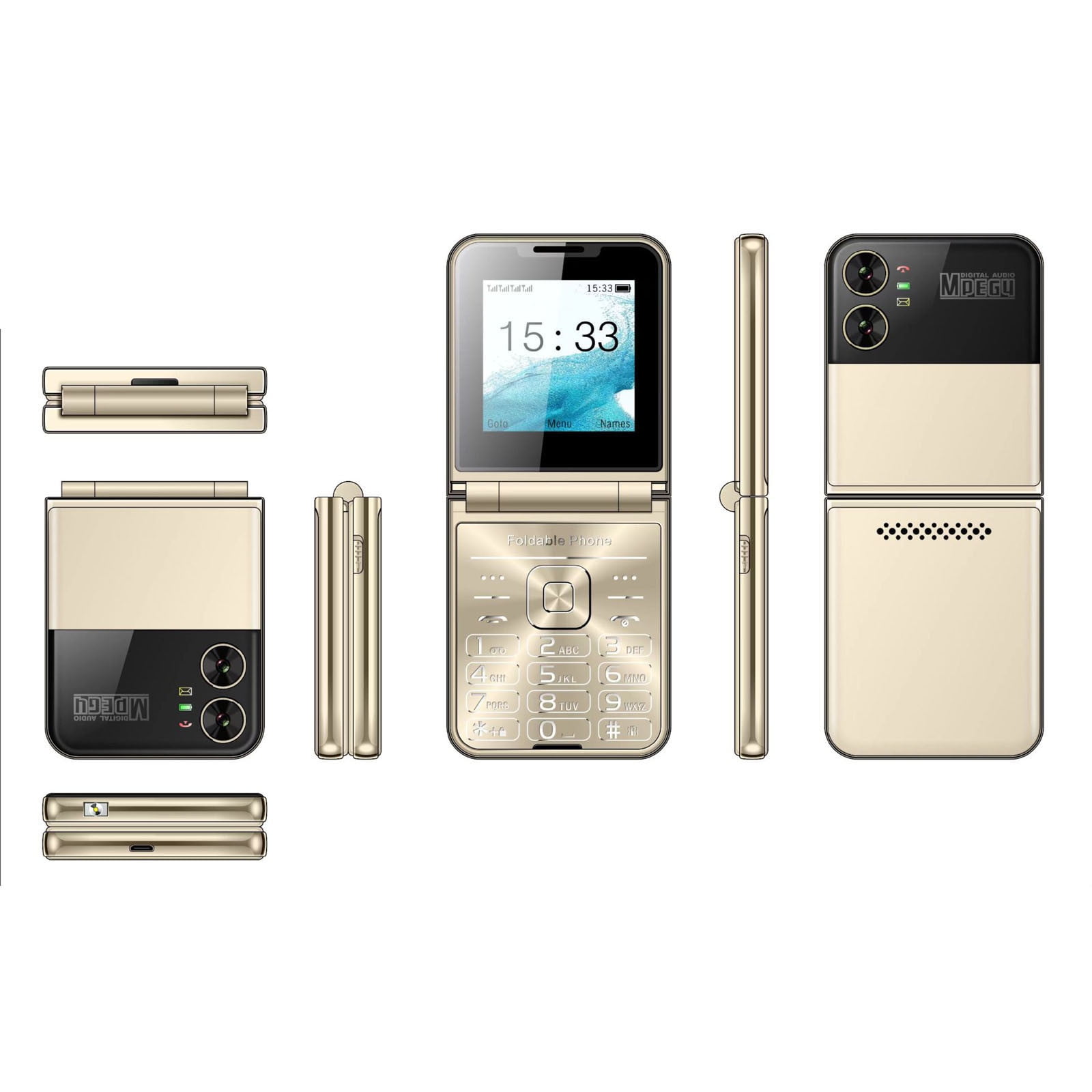 Flip Phone Dazzling Colorful Cell Phone 4 SIM 4 STANDBY Cell Phone Key ...