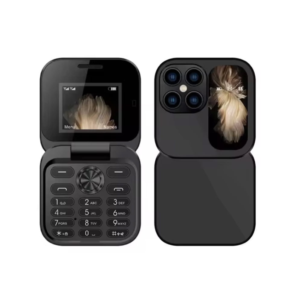 Flip Phone Dual SIM Card Keypad 2G Network Foldable Cell Phone with LED ...