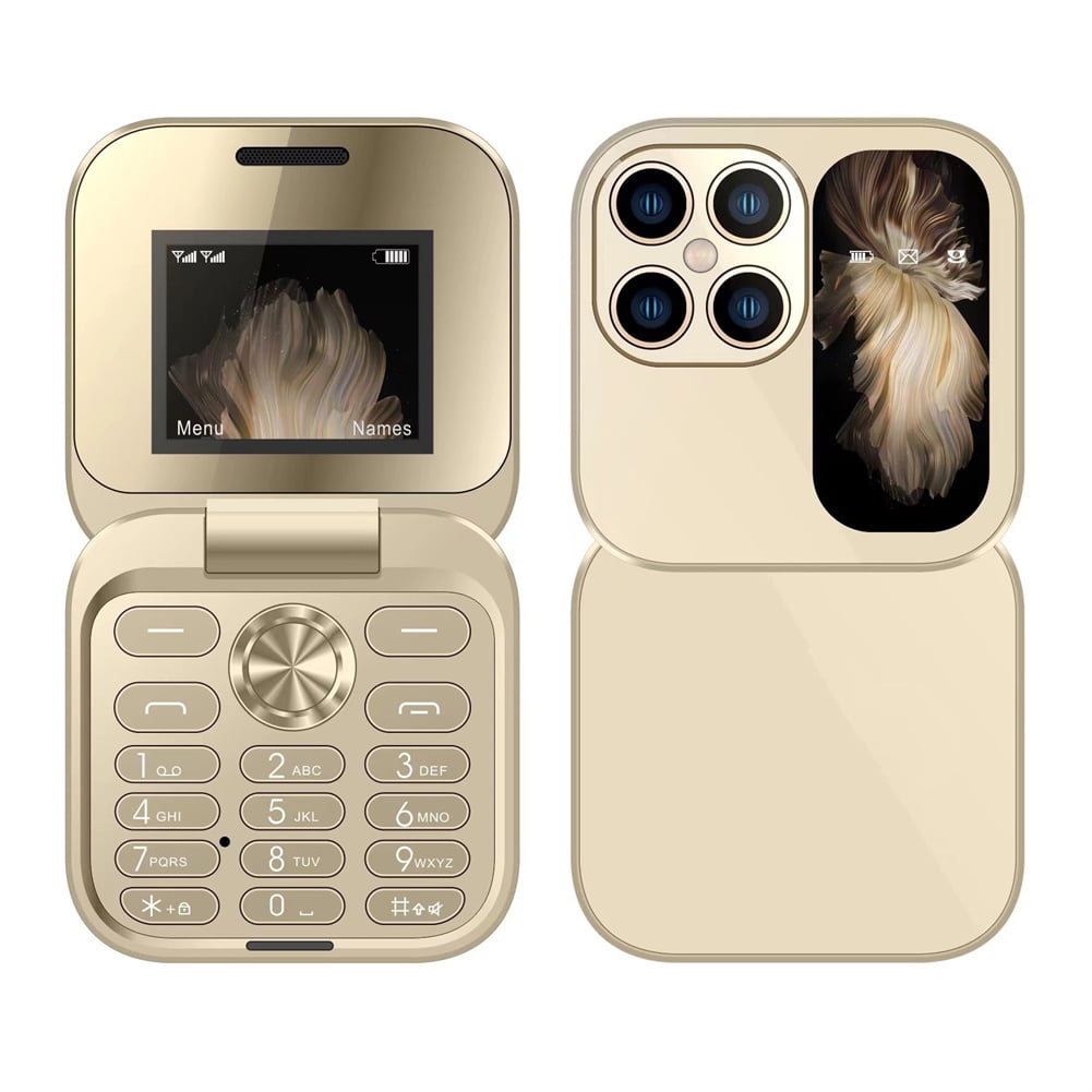 Flip Phone Dual SIM Card Keypad 2G Network Foldable Cell Phone with LED ...