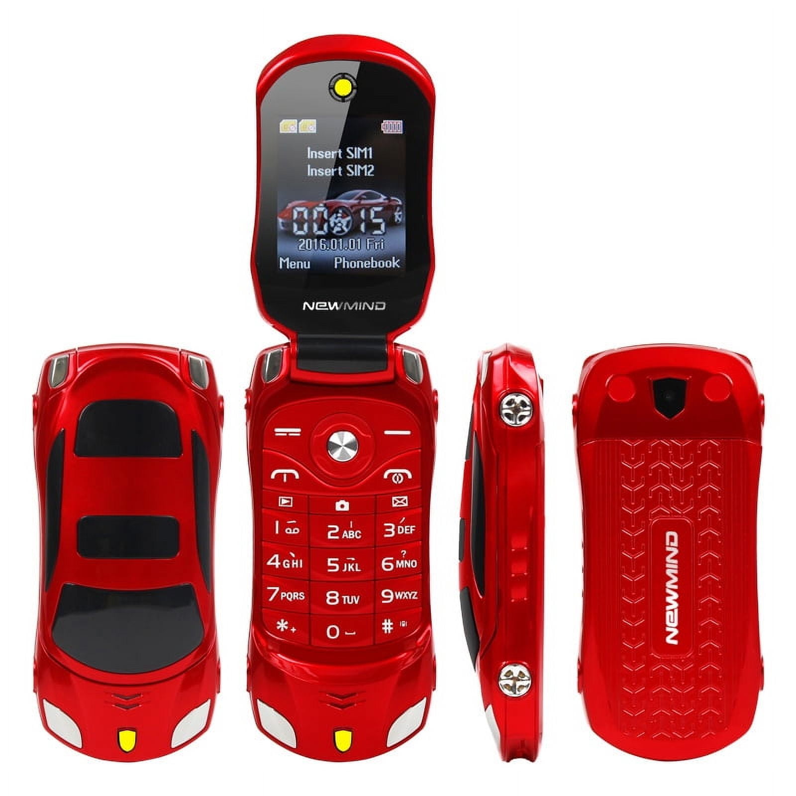 Flip Push Mobile Phone Dual SIM (Unlocked), Red - Walmart.com