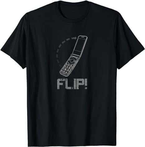 Flip! Retro Mobile Phone Design T-Shirt Distressed - Walmart.com
