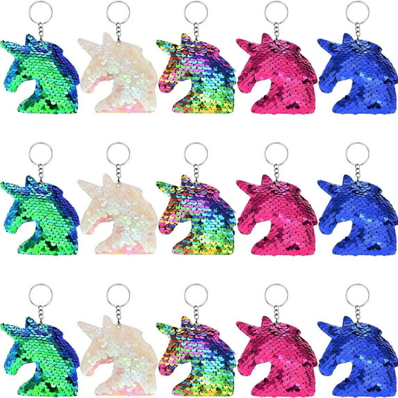 Flip Sequin Unicorn Keychains Colorful Unicorn Key Chain for Handbag ...