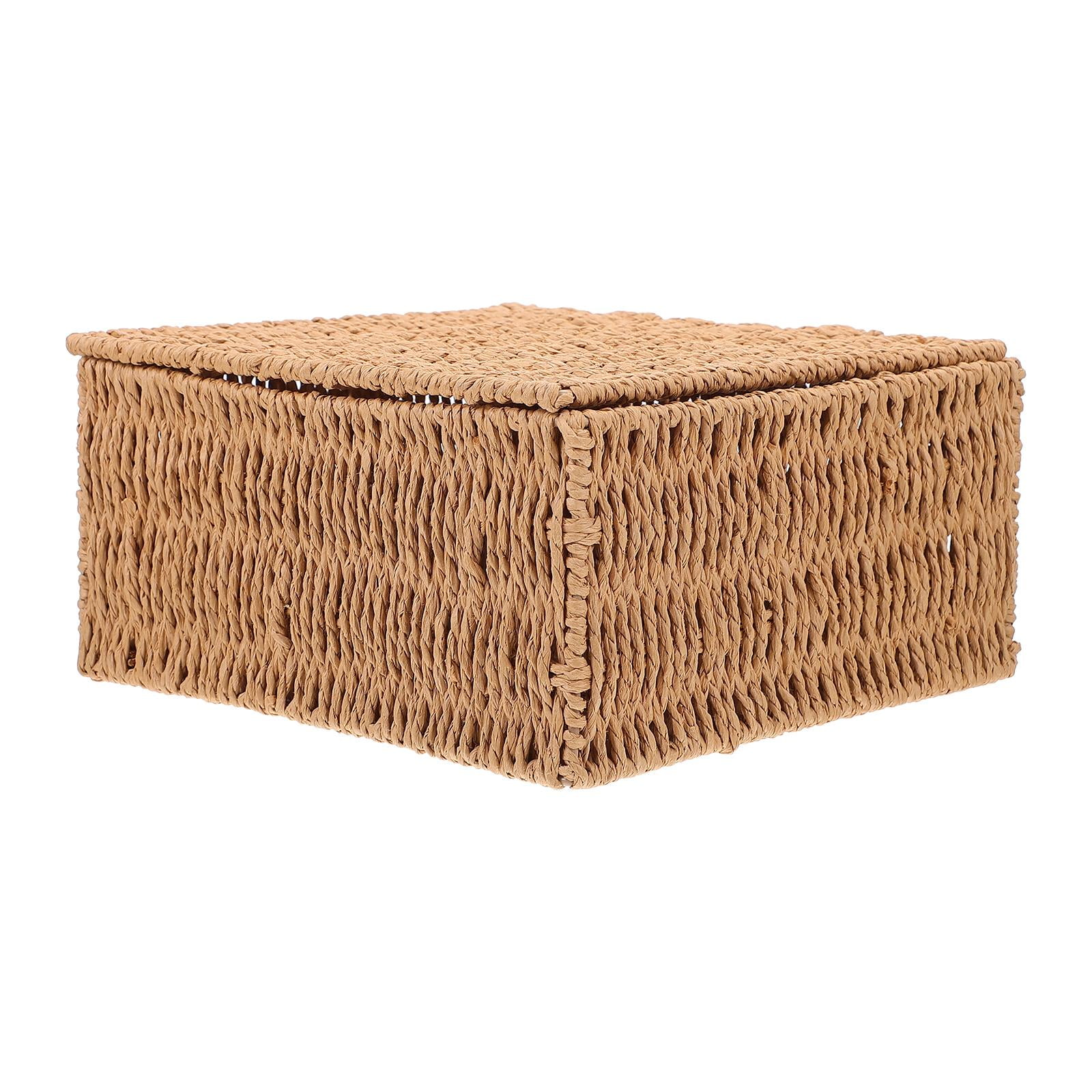 Flip Storage Box Aufbewahrungsboxen Bin with Lid Rattan Basket ...