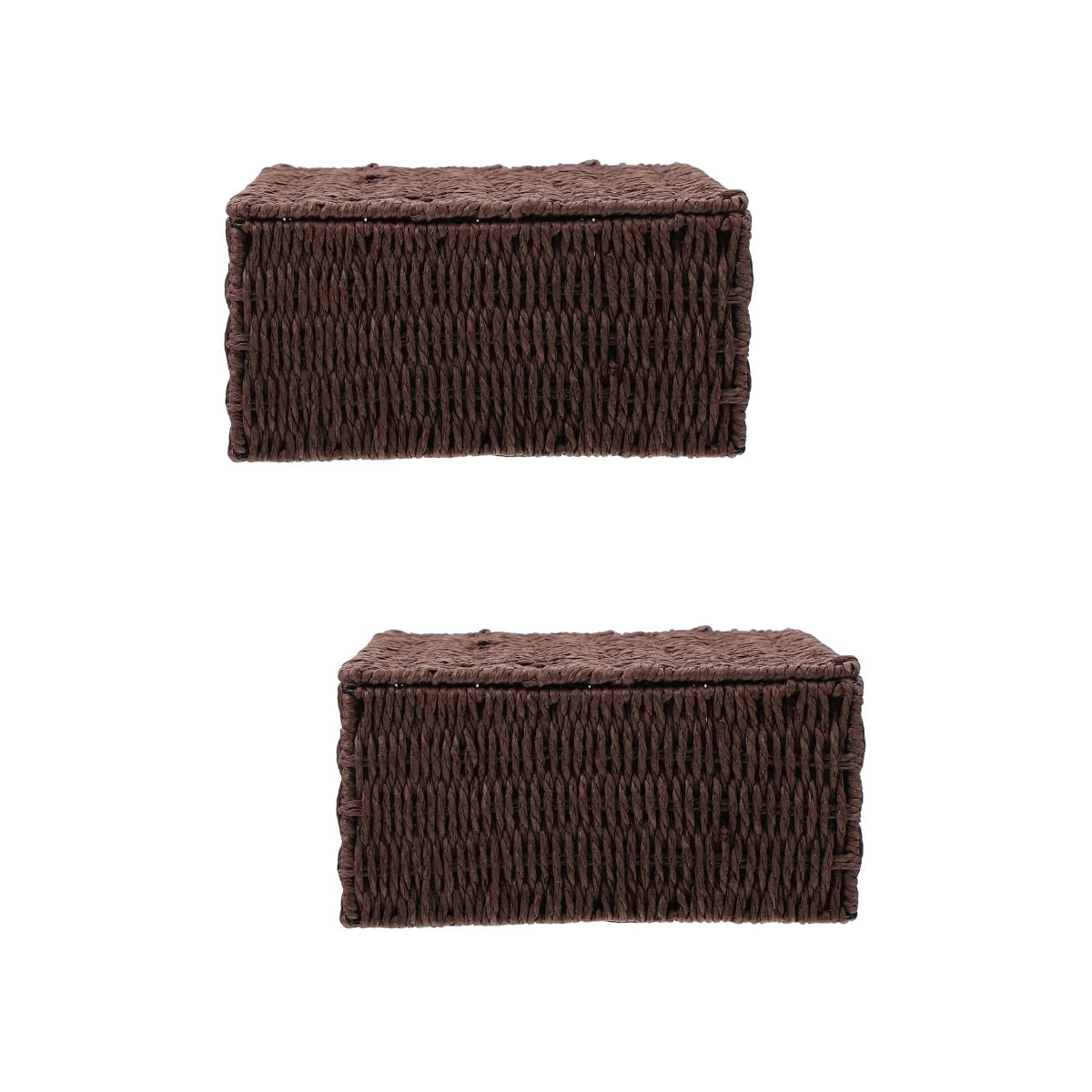 Flip Storage Box Desktop Woven Basket Seagrass Baskets 2 Pieces Snack ...