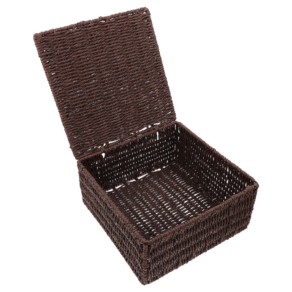 Flip Storage Box Pantry Waterproof Bins Crate Woven Basket Child Coffee ...