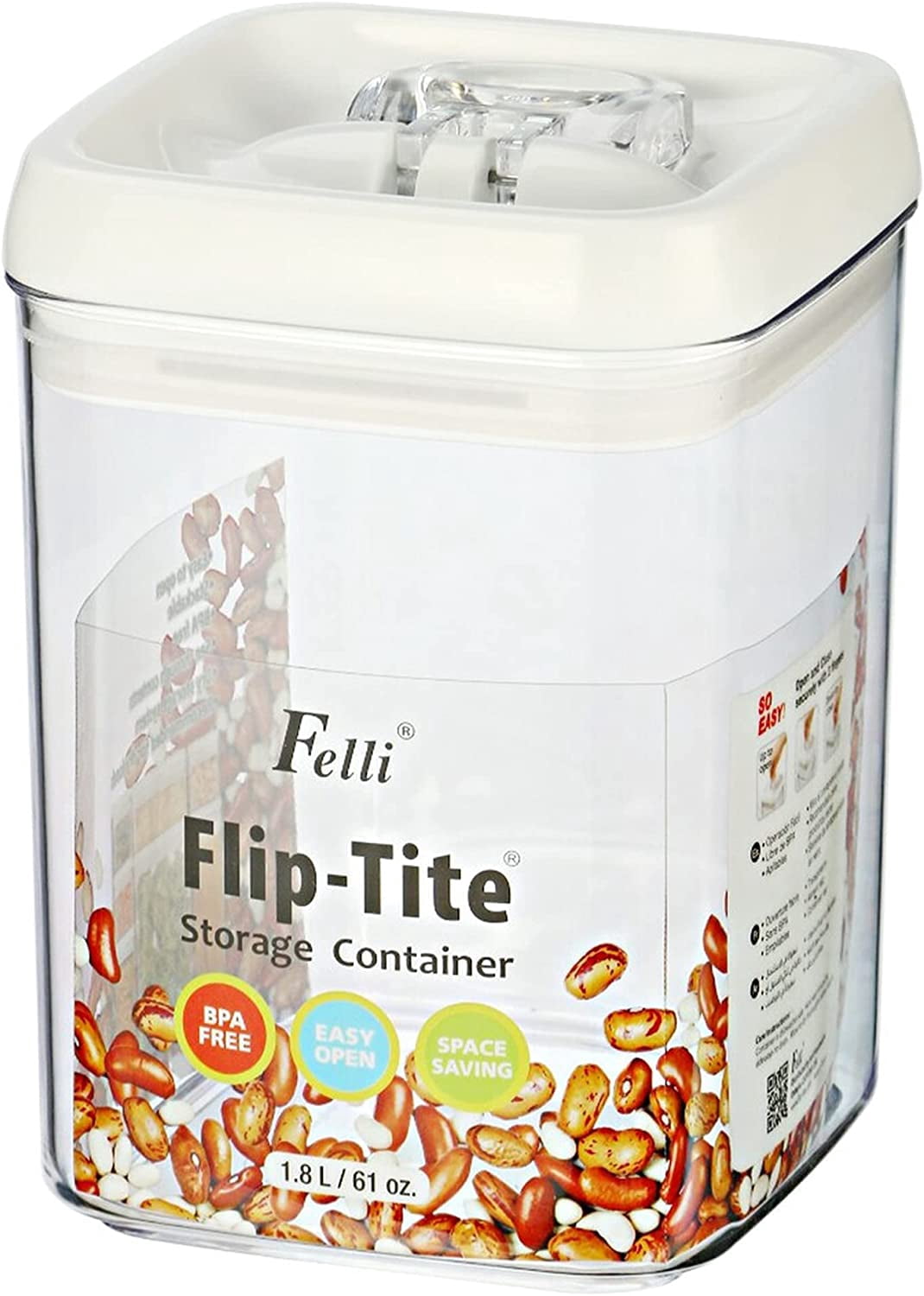 Flip-Tite Acrylic Airtight Food Storage Container With Flip Lid - 1.8 L ...