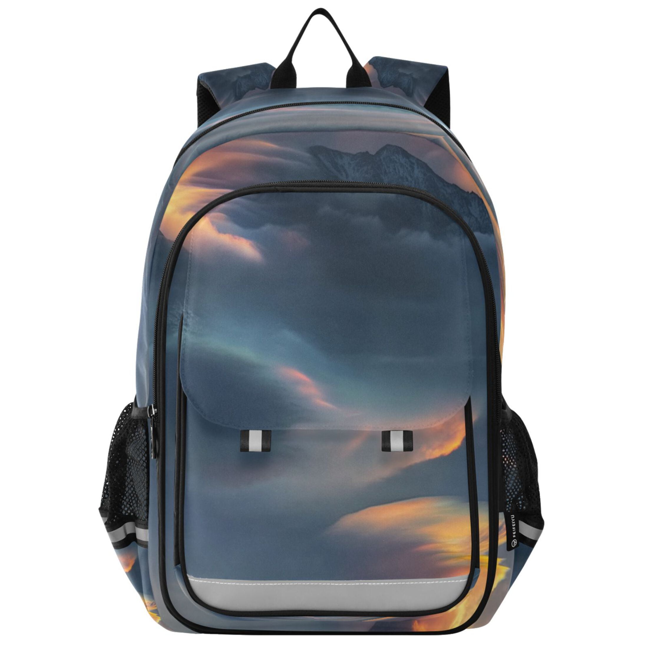 Flip-Top Backpack 17L Capacity Lightweight Bookpack Reflective Safety ...