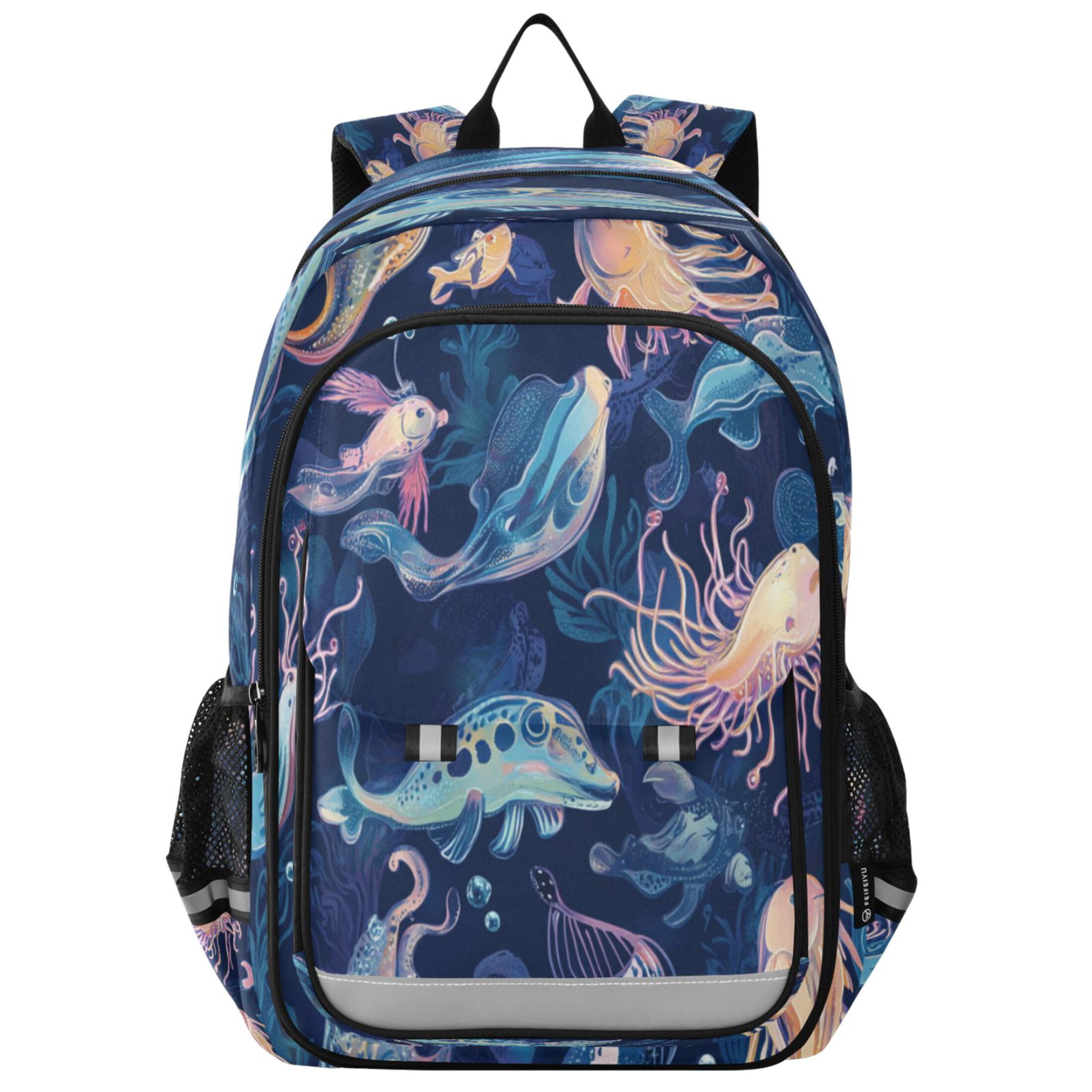 Flip-Top Backpack 17L Capacity Lightweight Bookpack Reflective Safety ...