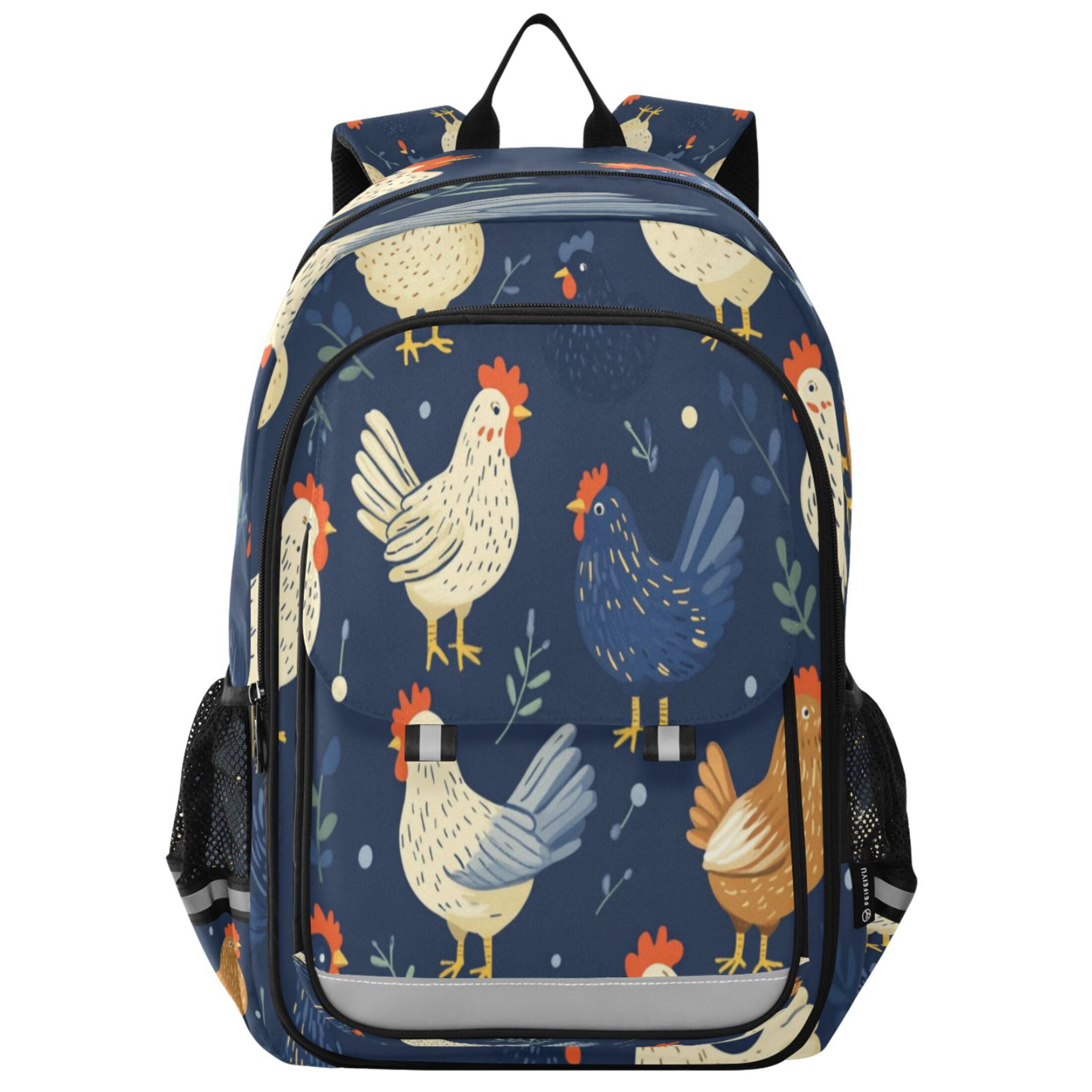 Flip-Top Backpack 17L Capacity Lightweight Bookpack Reflective Safety ...