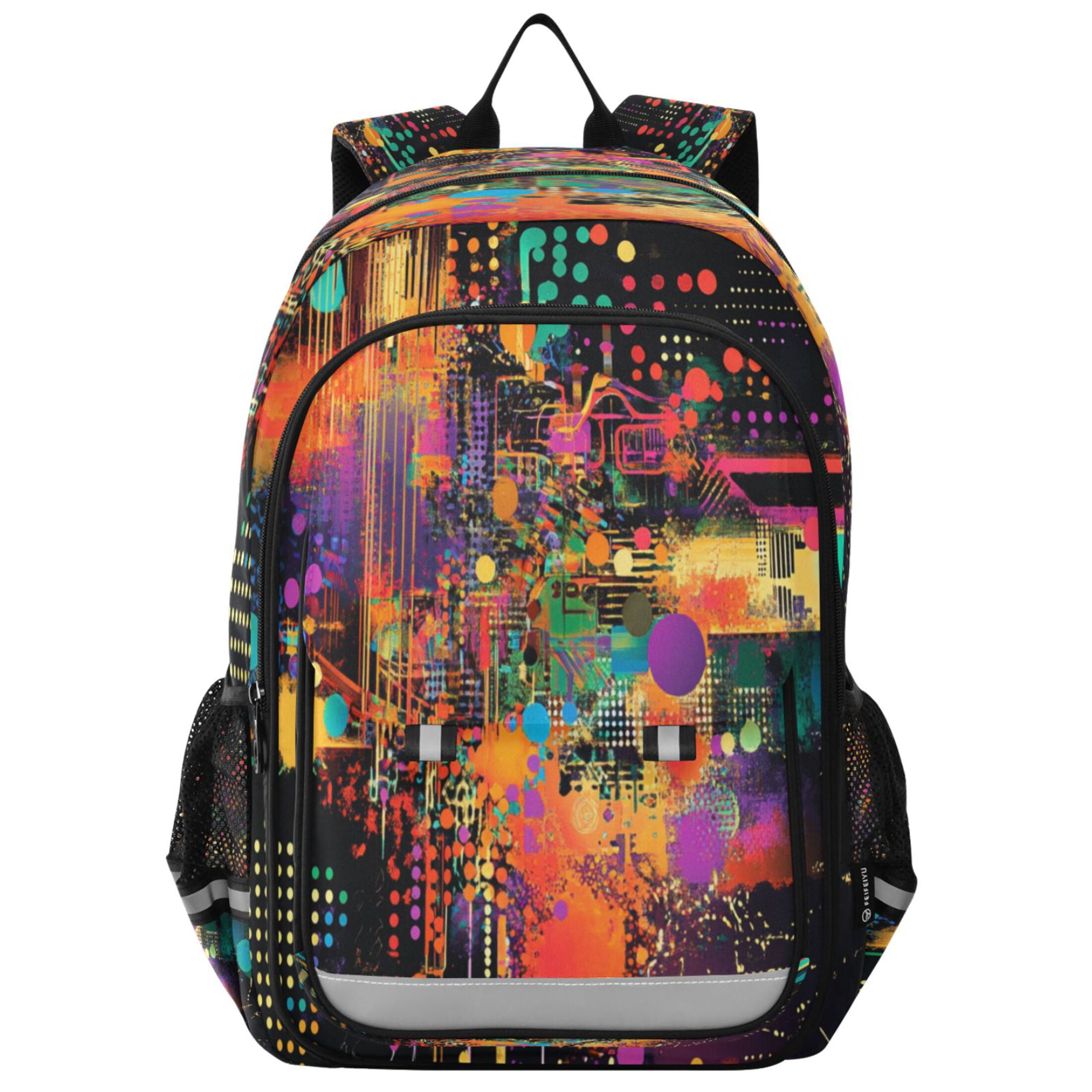 Flip-Top Backpack 17L Capacity Lightweight Bookpack Reflective Safety ...