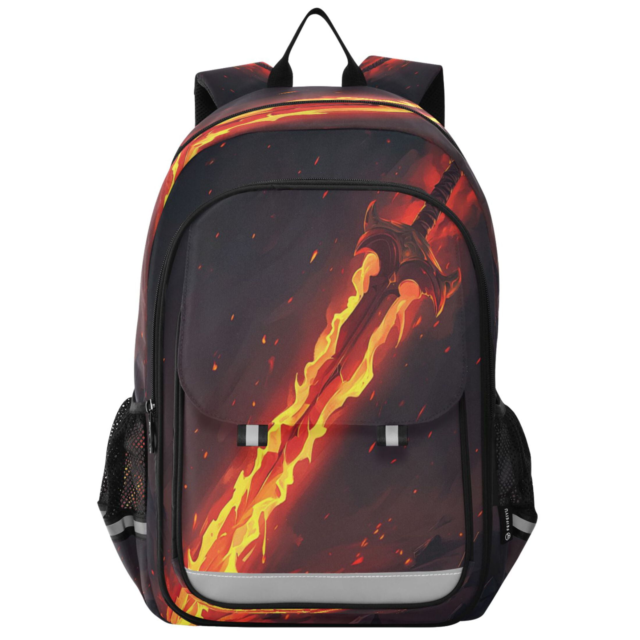 Flip-Top Backpack 17L Capacity Lightweight Bookpack Reflective Safety ...