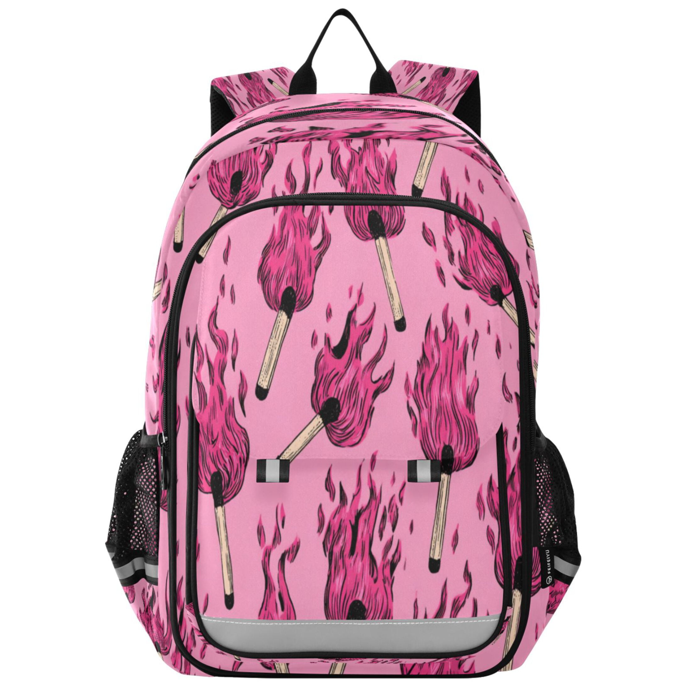 Flip-Top Backpack 17L Capacity Lightweight Bookpack Reflective Safety ...