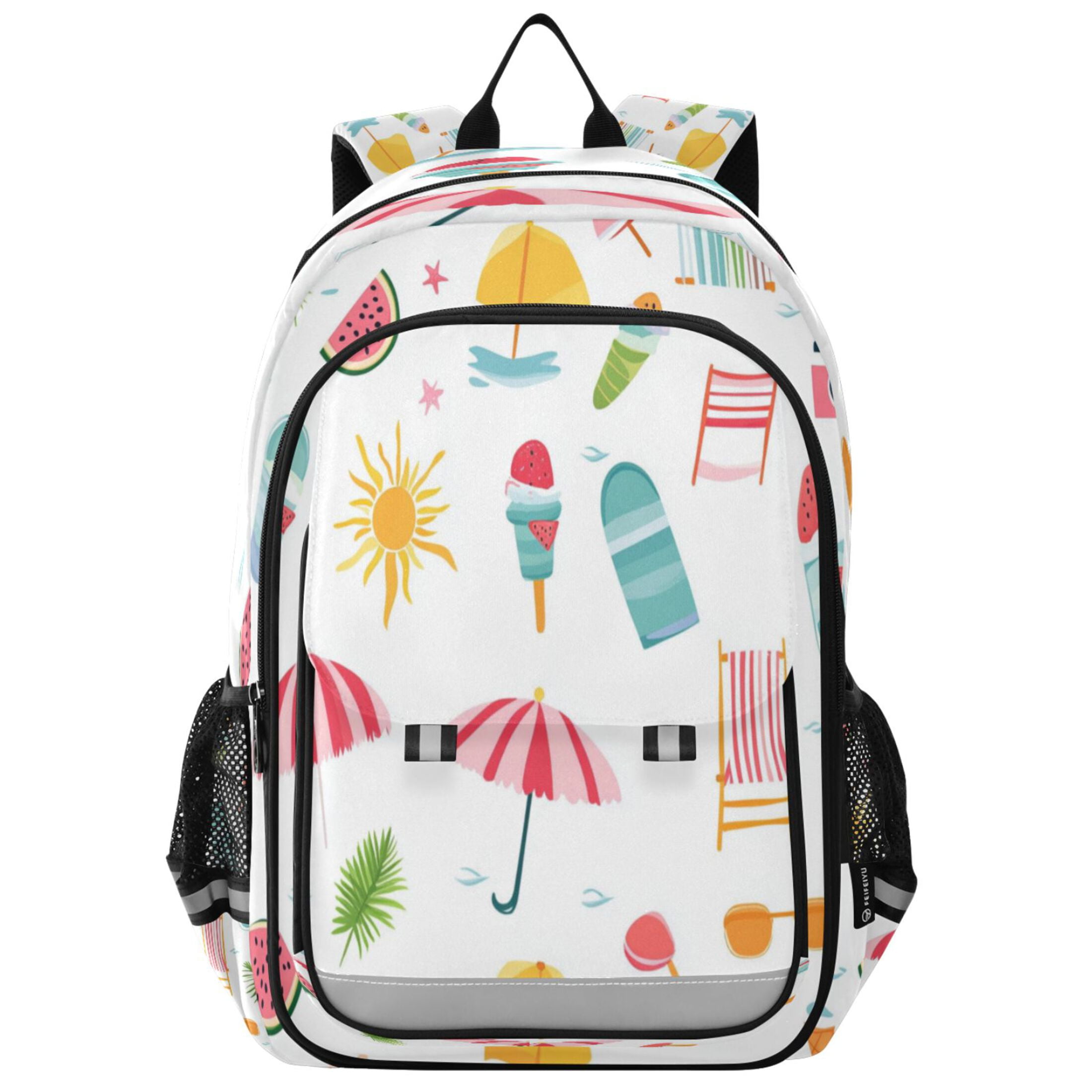 Flip-Top Backpack 17L Capacity Lightweight Bookpack Reflective Safety ...