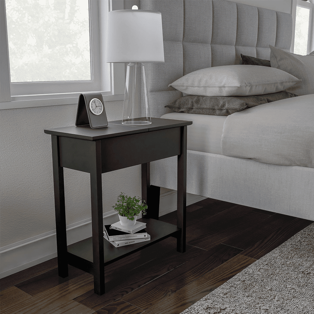 Naomi Home Roxy Side Table, Flip Top with Storage Shelf, for Bedroom ...