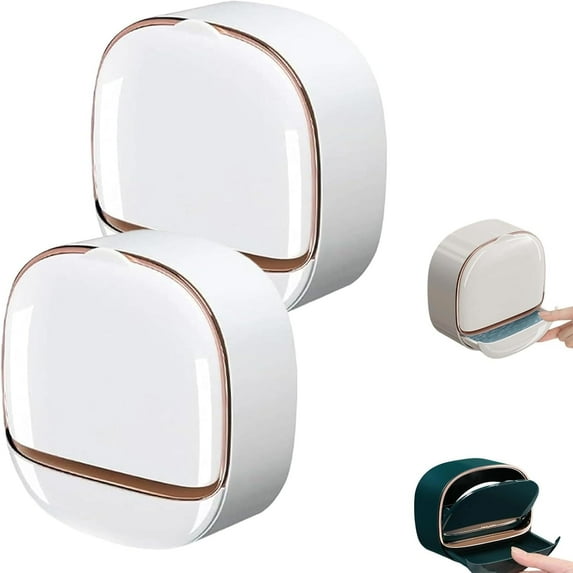 Flip Top Soap Holder, Upgrade Bathroom No-Drill Soap Dish Holder with ...