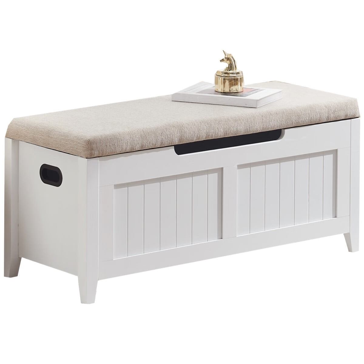 Zzistar Flip Top Storage Bench, Wood Chest with Safety Hinges, Blanket ...