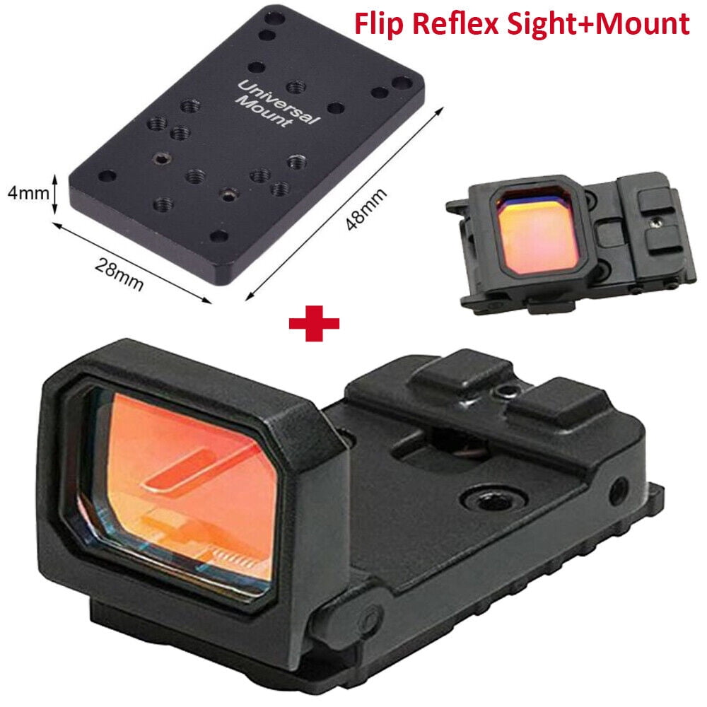 Flip Up Red Dot Compact Flip Reflex Sight with Universal Base Mount Set ...