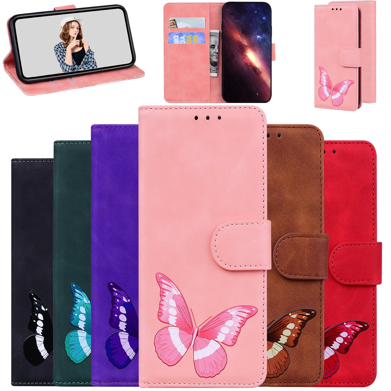 Flip Wallet Card Slot Case for iPhone 14 Plus 11 12 13 14 Pro XS Max XR ...