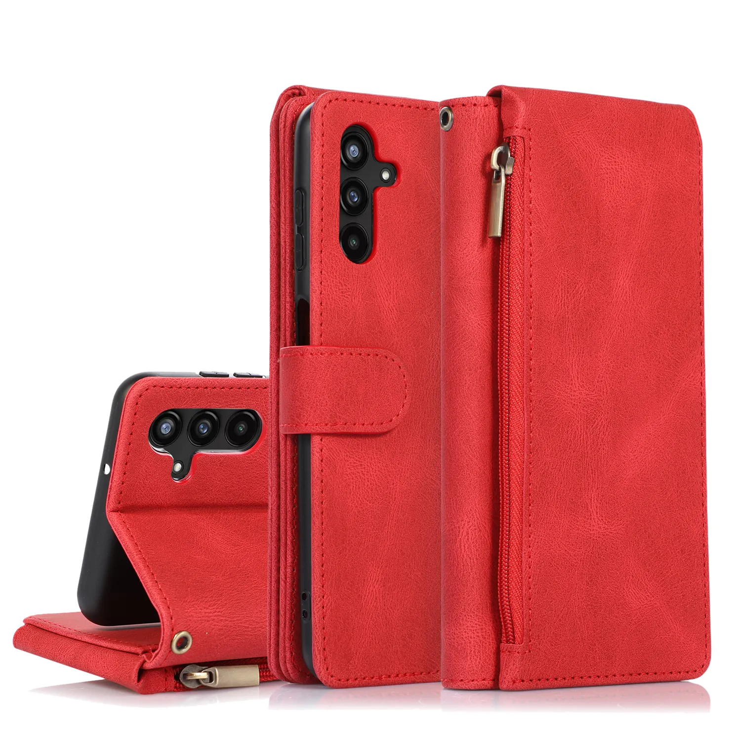 Flip phone protective leather case suitable for iphone15 phone case ...