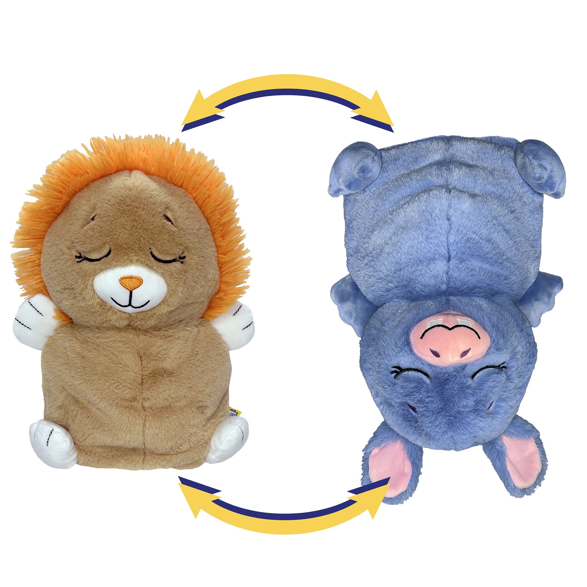 FlipaZoo: Upside Down Inside Out - Lion to Hippo - 2-In-1 Animal Plush ...