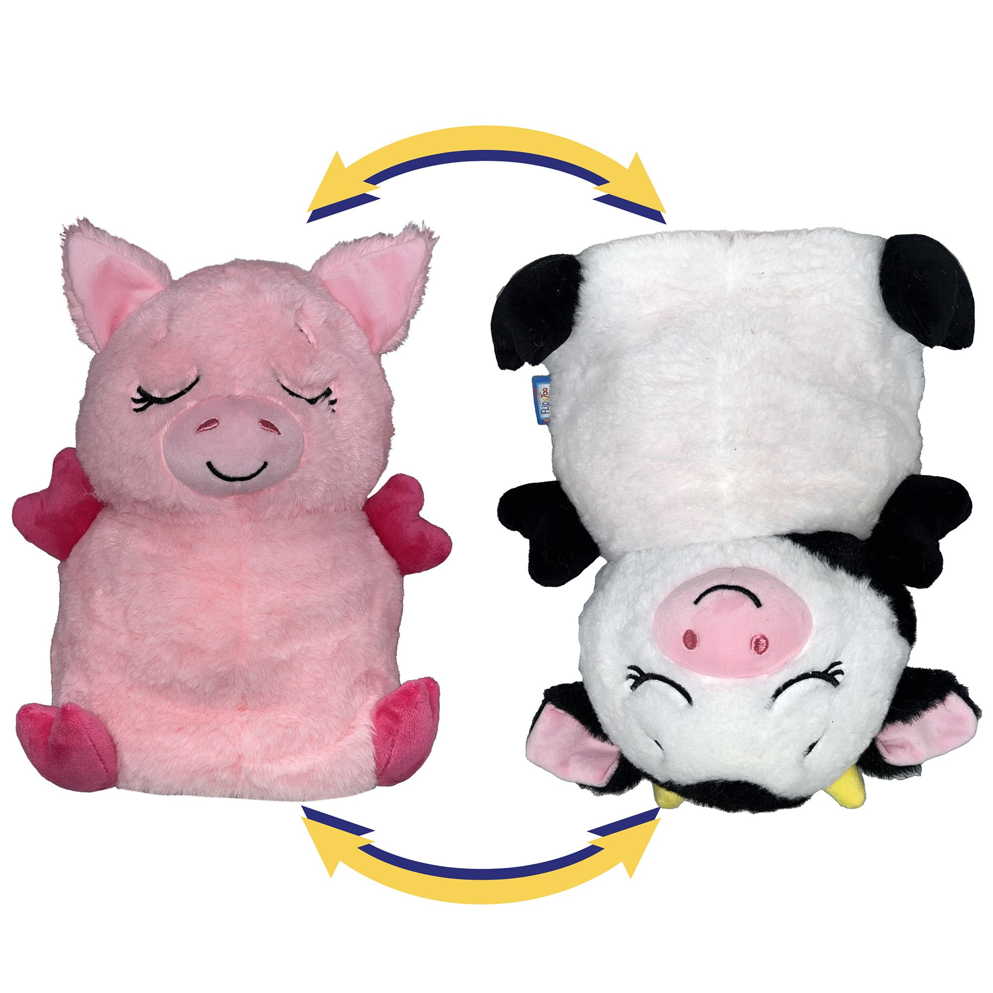 FlipaZoo: Upside Down Inside Out - Pig to Cow - 2-In-1 Animal Plush, Belly Flips To Reveal 2nd ...