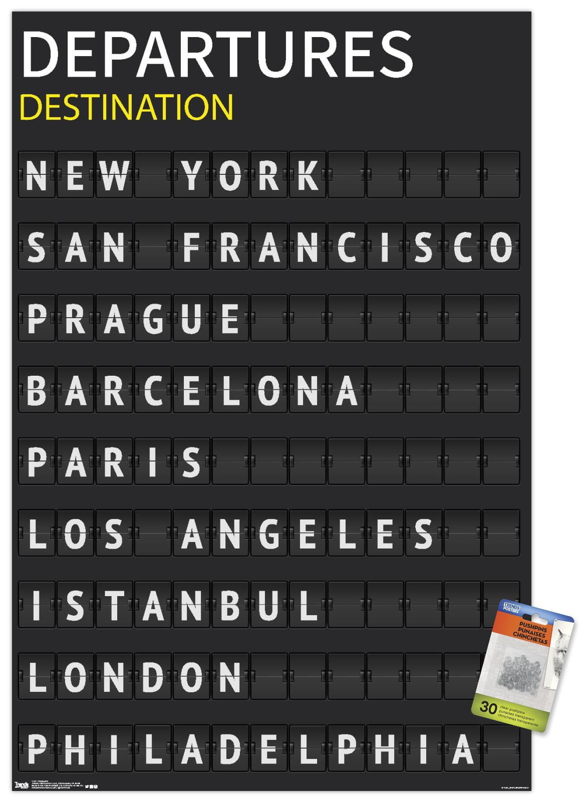 Flipboard - Destination Wall Poster with Push Pins, 22.375" x 34 ...