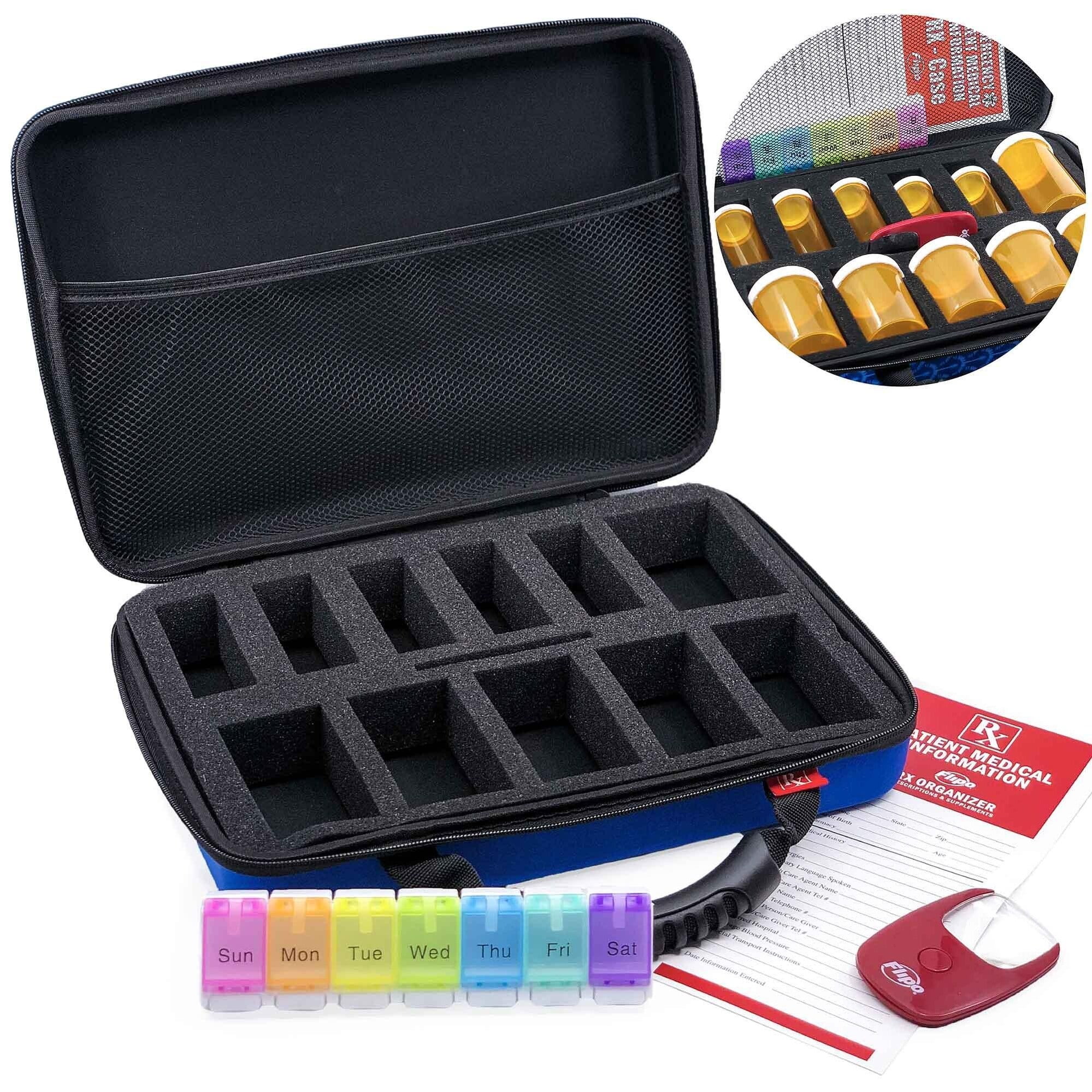 Flipo Large RX Organizer for Prescriptions & Supplements Grey - Walmart.com