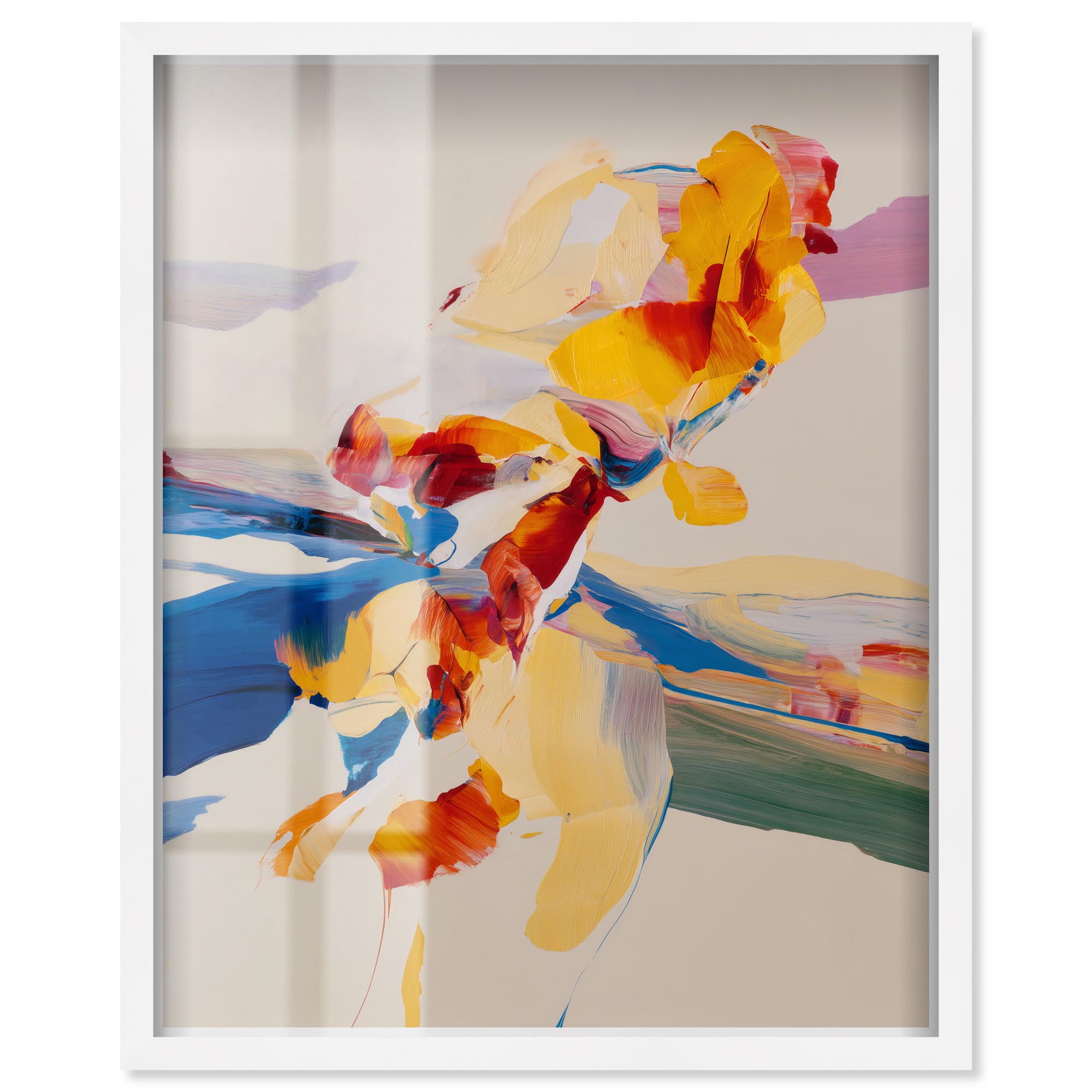 Flippant Bloom III Shadowbox Print Modern Wall Art by Art Remedy, White Frame, 36 x 45 - Walmart.com