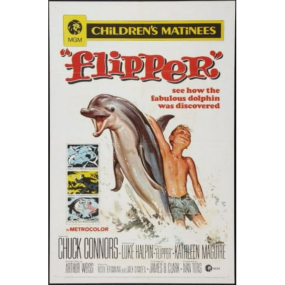 Flipper Movie poster 12x16 Art Print on Metal Sign 12in x 16in Multi ...
