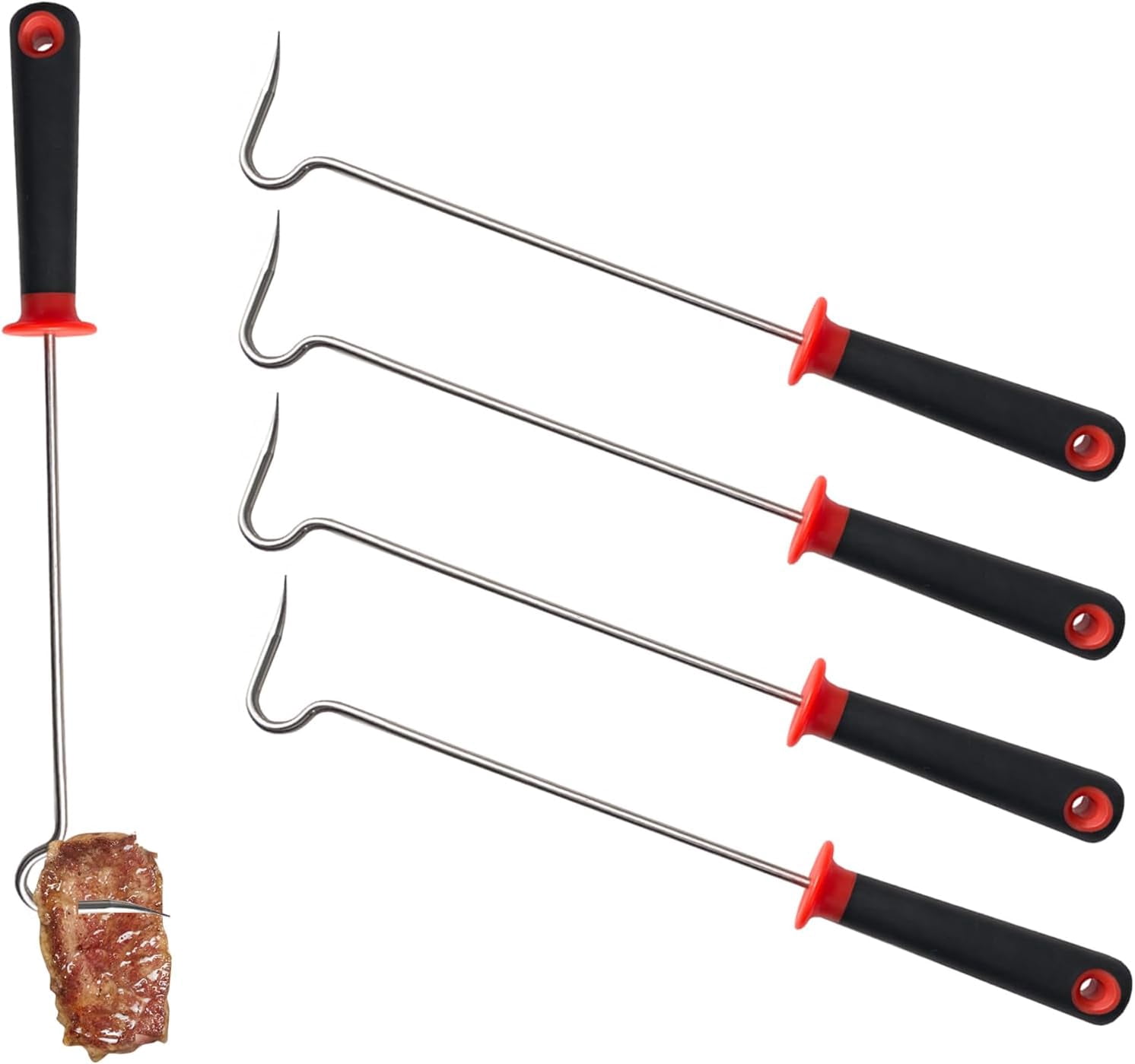 Flipper Turner Hooks, 5 count Stainless BBQ Meat Hooks Turners Hooks ...