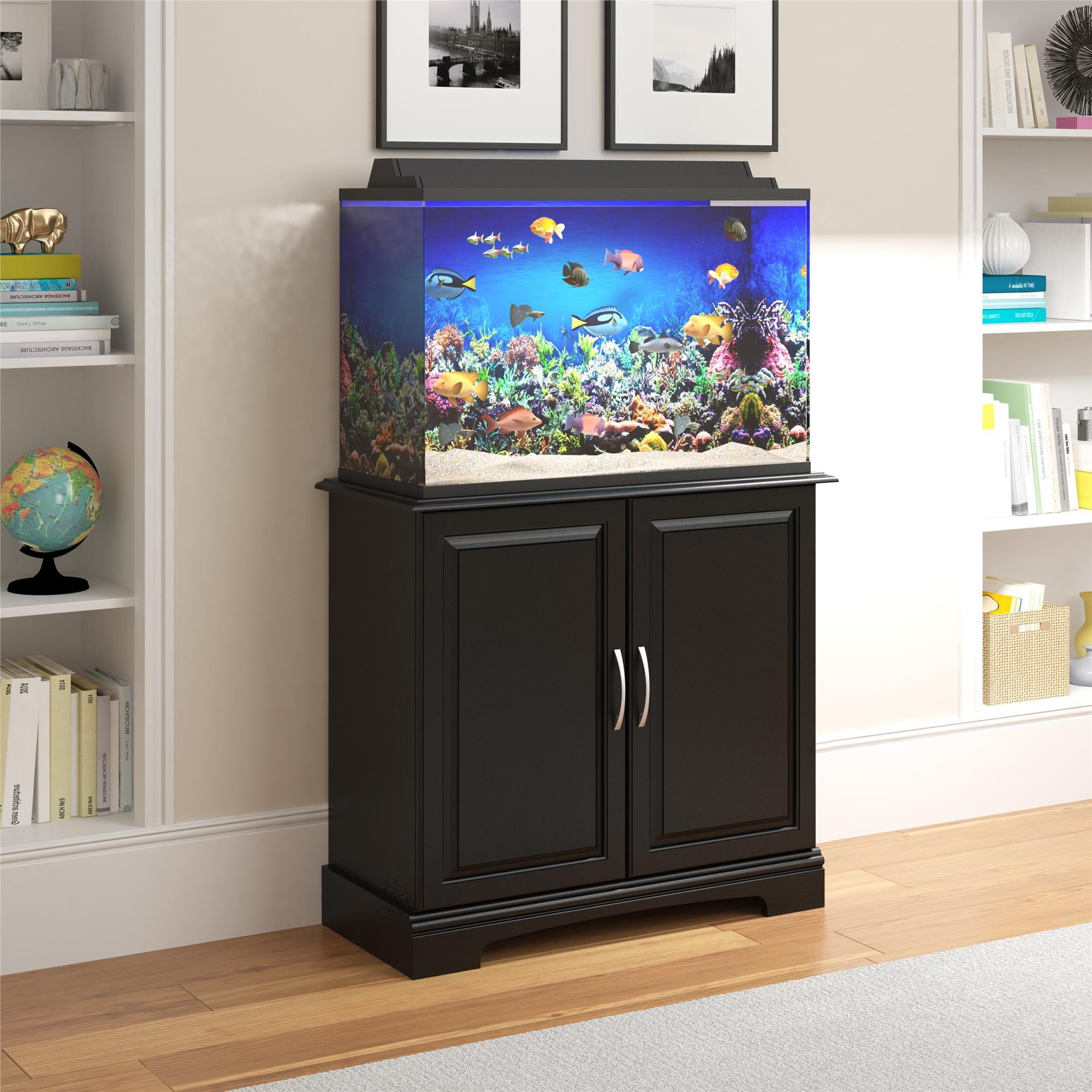 Ollie & Hutch Aquarium or Terrarium Stand, Black, Fits 29-37 Gallon ...
