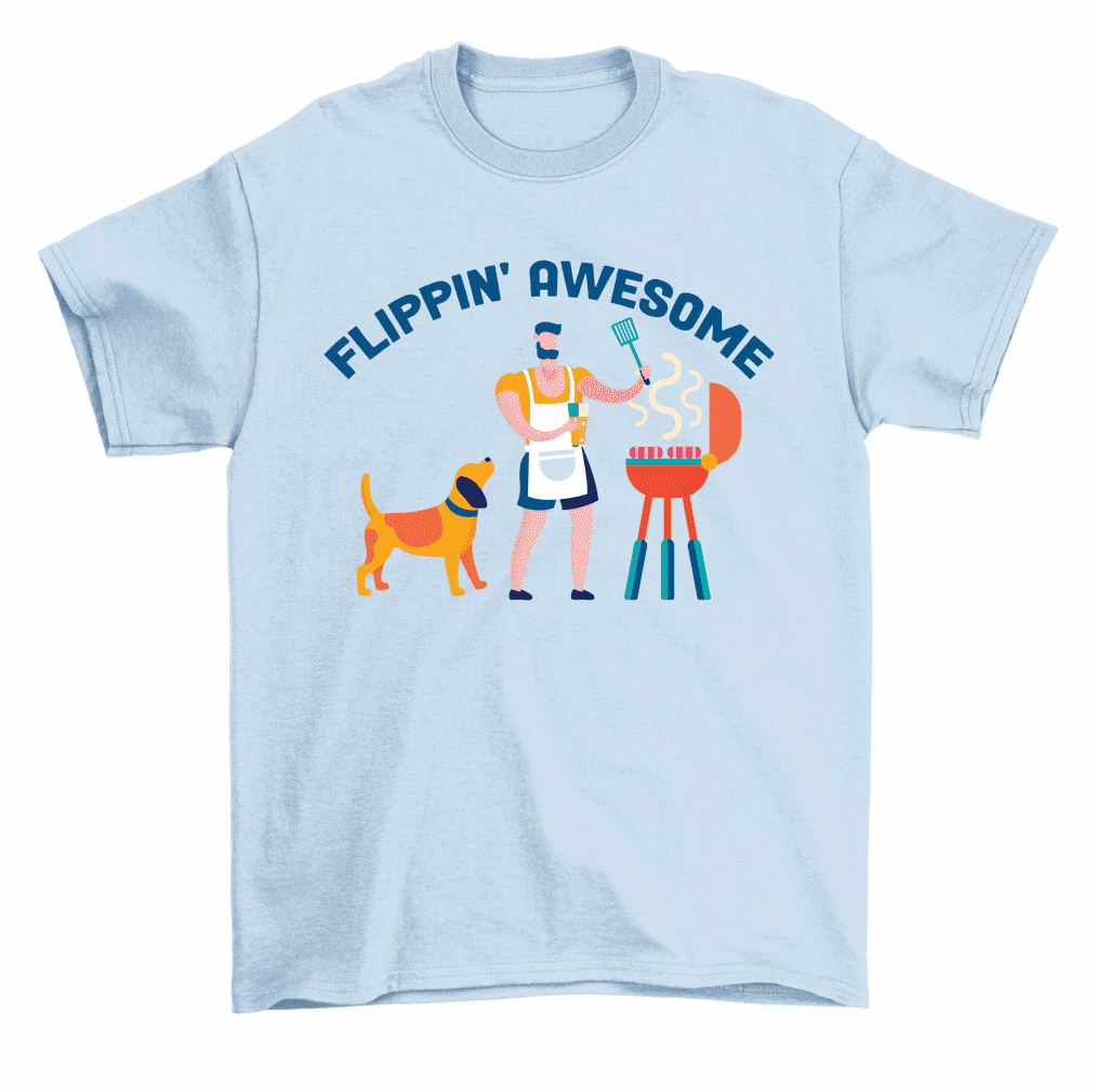 Flippin Awesome BBQ Grill Grilling Fathers Grandpa T-Shirt Men ...