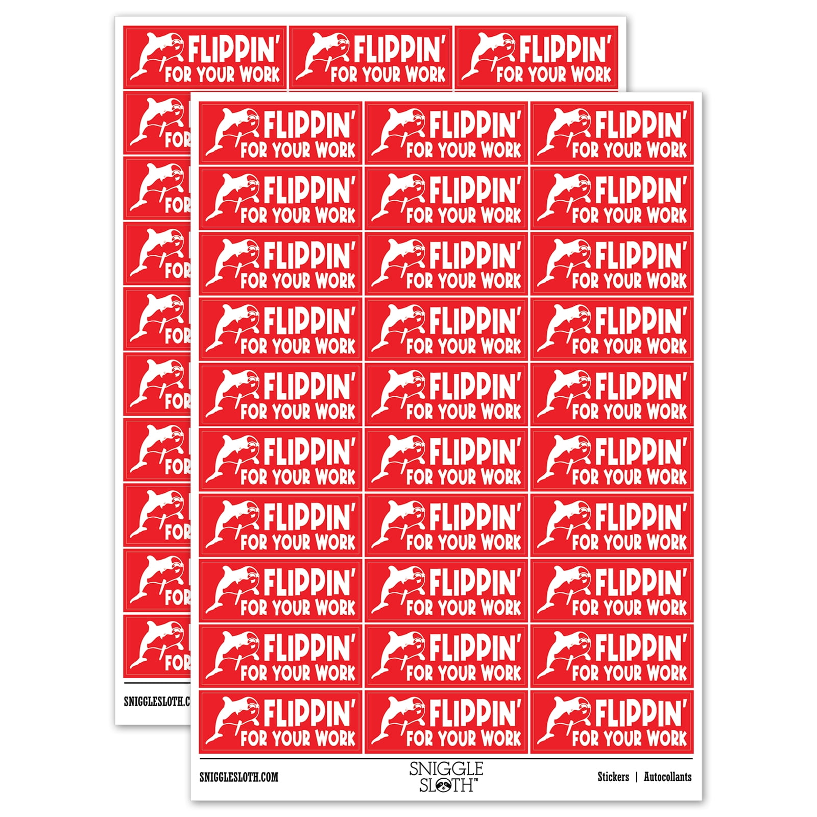 Flippin' For Your Work Dolphin Teacher Student School Sticker Set - Red ...