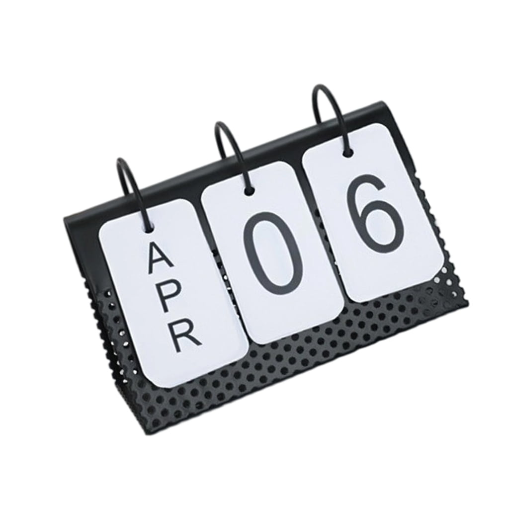 Flipping Permanent Calendar with Day Month Displays Tabletop Monthly ...