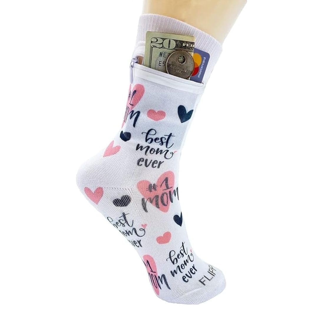 Flippysox Zipper Sock Wallet (Mother's Day, Womens/Mens/Kids, One Size ...
