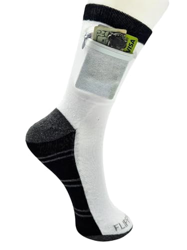 Flippysox Zipper Sock Wallet (Striped Black Gray, Womens/Mens/Kids, One ...