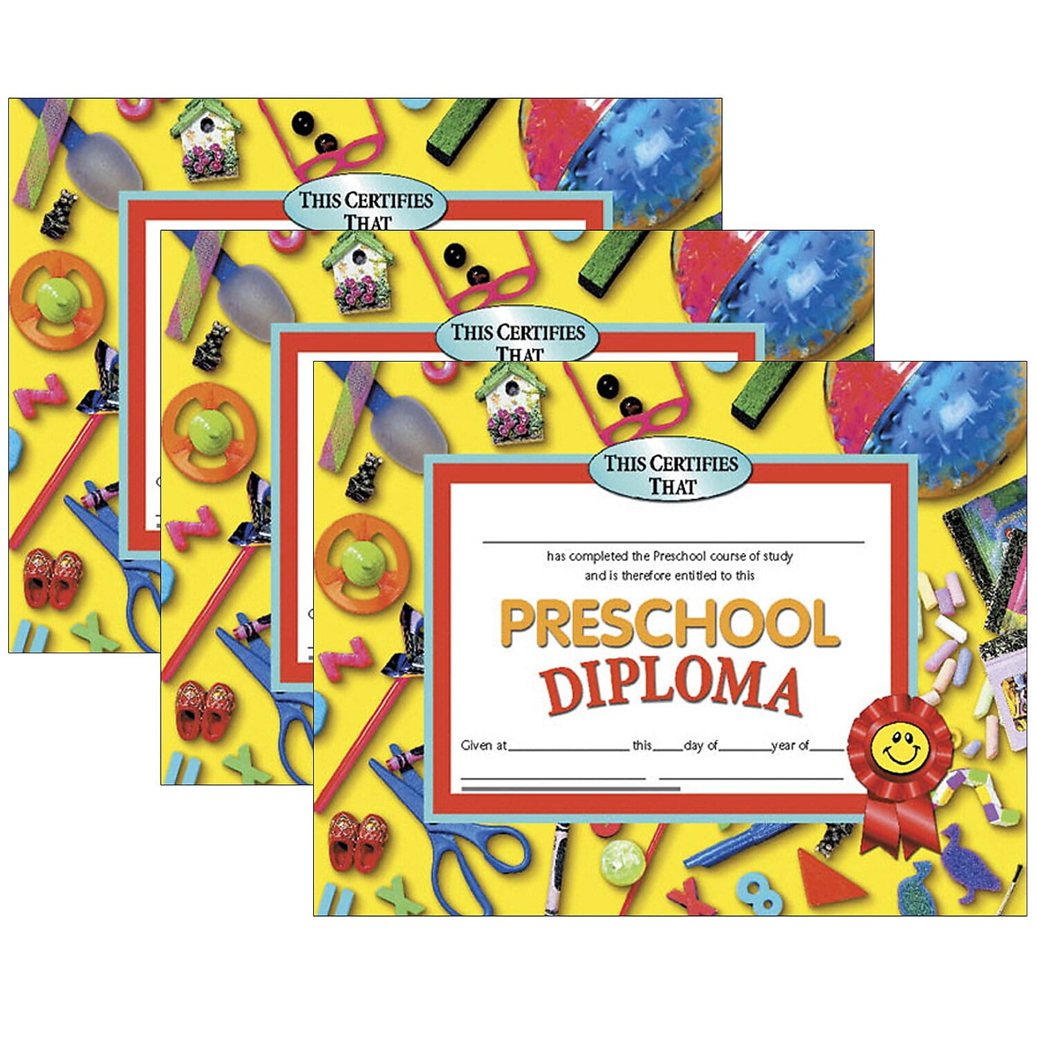 Preschool Diploma, 8.5" x 11", 30 Per Pack, 3 Packs - Walmart.com
