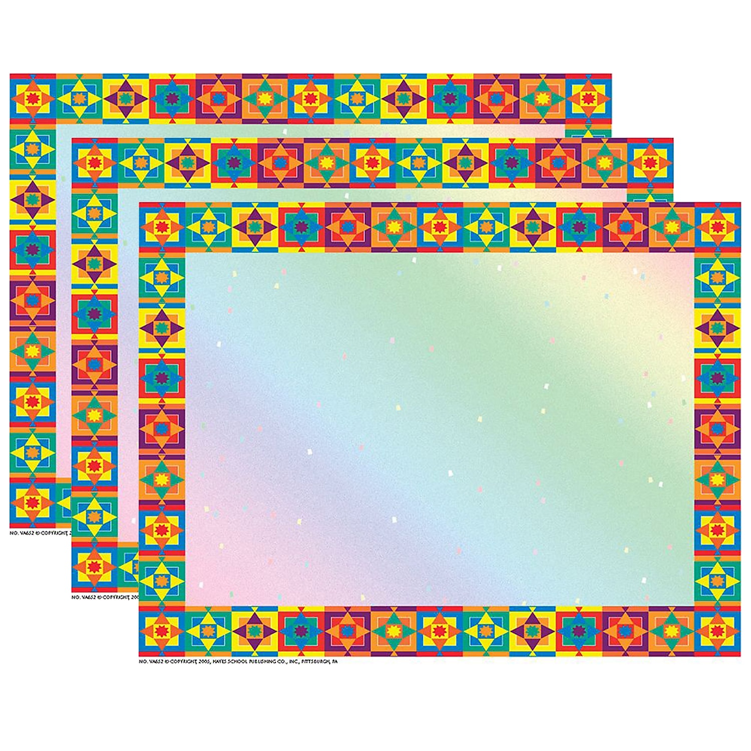 Flipside H-VA652-3 Hayes Multicolored Border Certificate Border ...