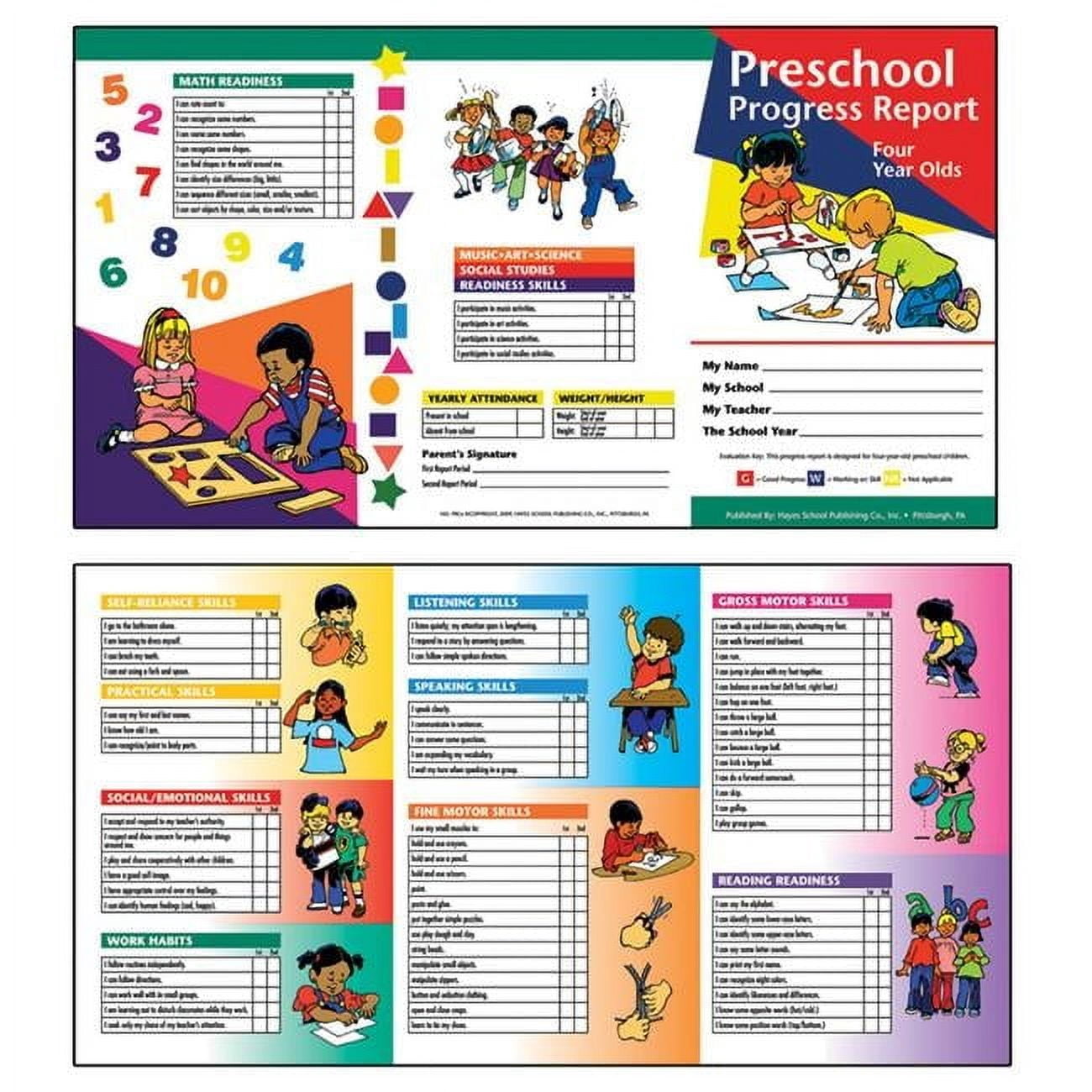 Flipside Hayes Preschool Progress Report for Age 4 - 10 Per Pack - Pack ...
