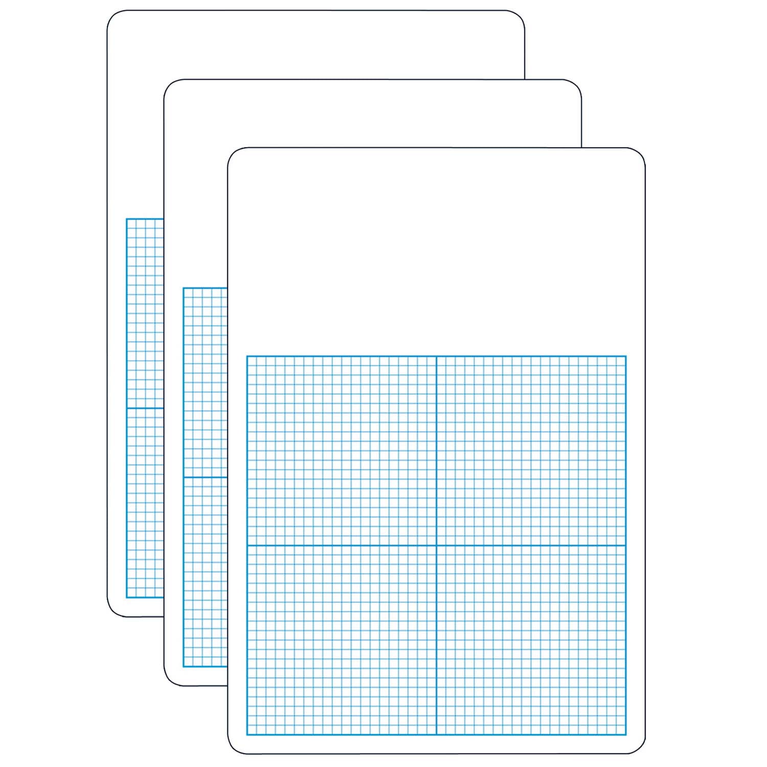Flipside Products 0.25" Graph Dry Erase Board, 11" x 16", Pack of 3 ...