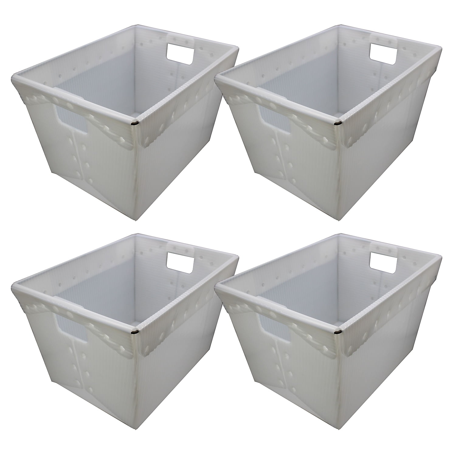 Flipside Products Translucent Corrugated Plastic Storage Postal Tote ...