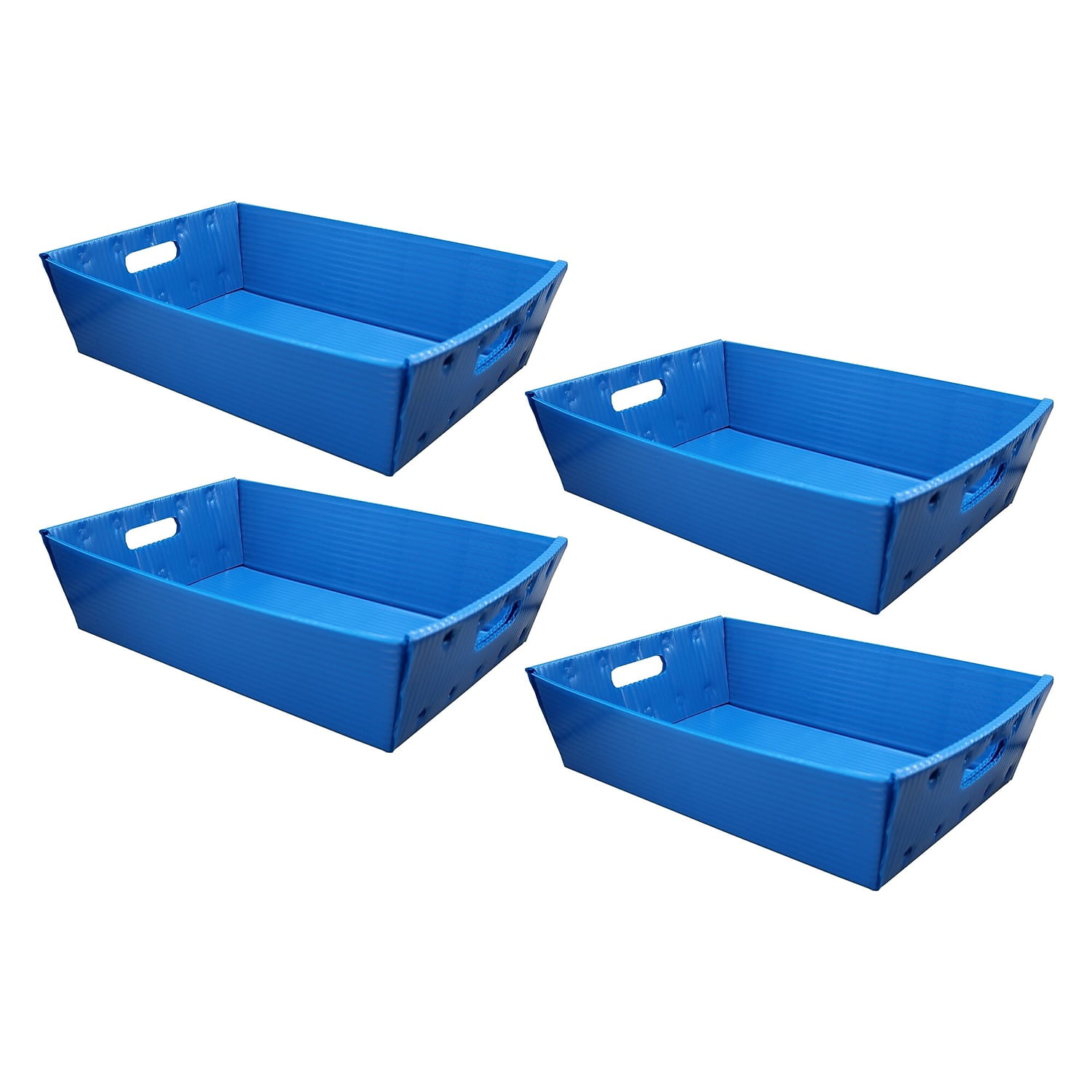 Flipside Corrugated Plastic Letter Tray Blue 4/Pack (40362) - Walmart.com