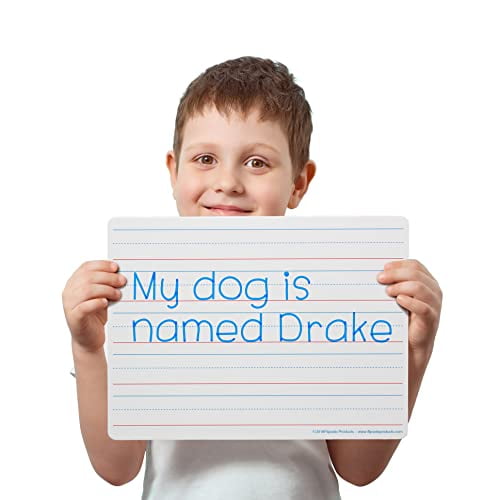 Flipside Products 9" x 12" Red and Blue Lined/Blank Two-Sided Dry Erase ...