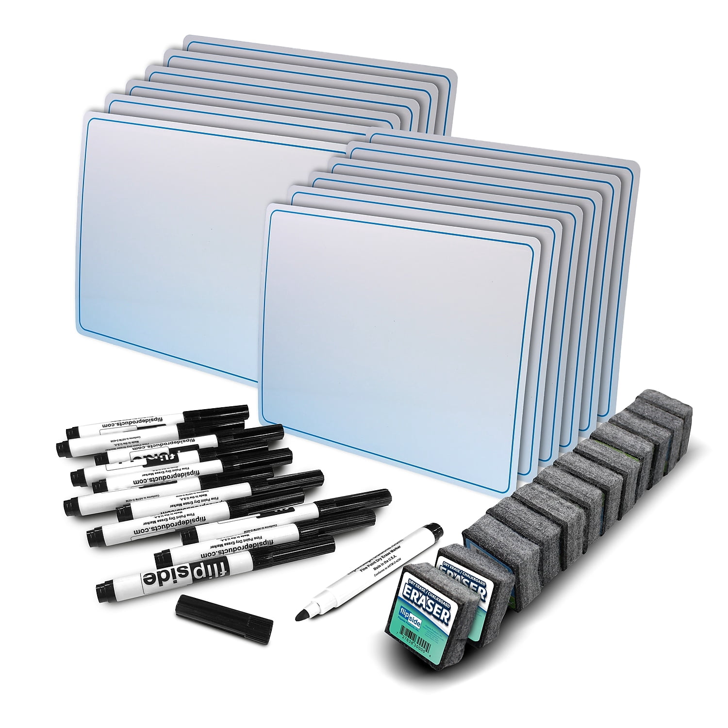 Flipside Class Pack Magnetic Laminate Mobile Dry-Erase Whiteboard ...