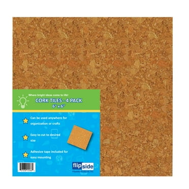 "Quartet 12"" x 12"" Natural Cork Tiles, Frameless, Self-Adhesive, 4 ...