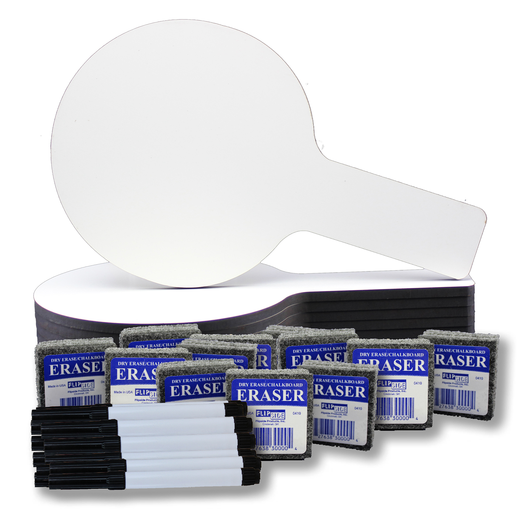 Flipside Products Mini Dry Erase Answer Paddles, Pens & Erasers, Class ...