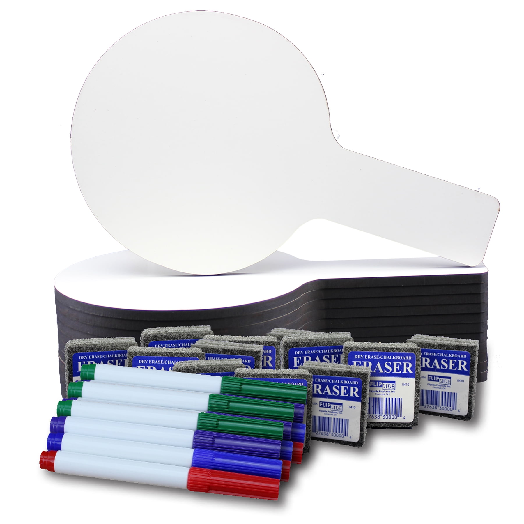 Flipside Products Mini Dry Erase Answer Paddles with Colored Pens and ...