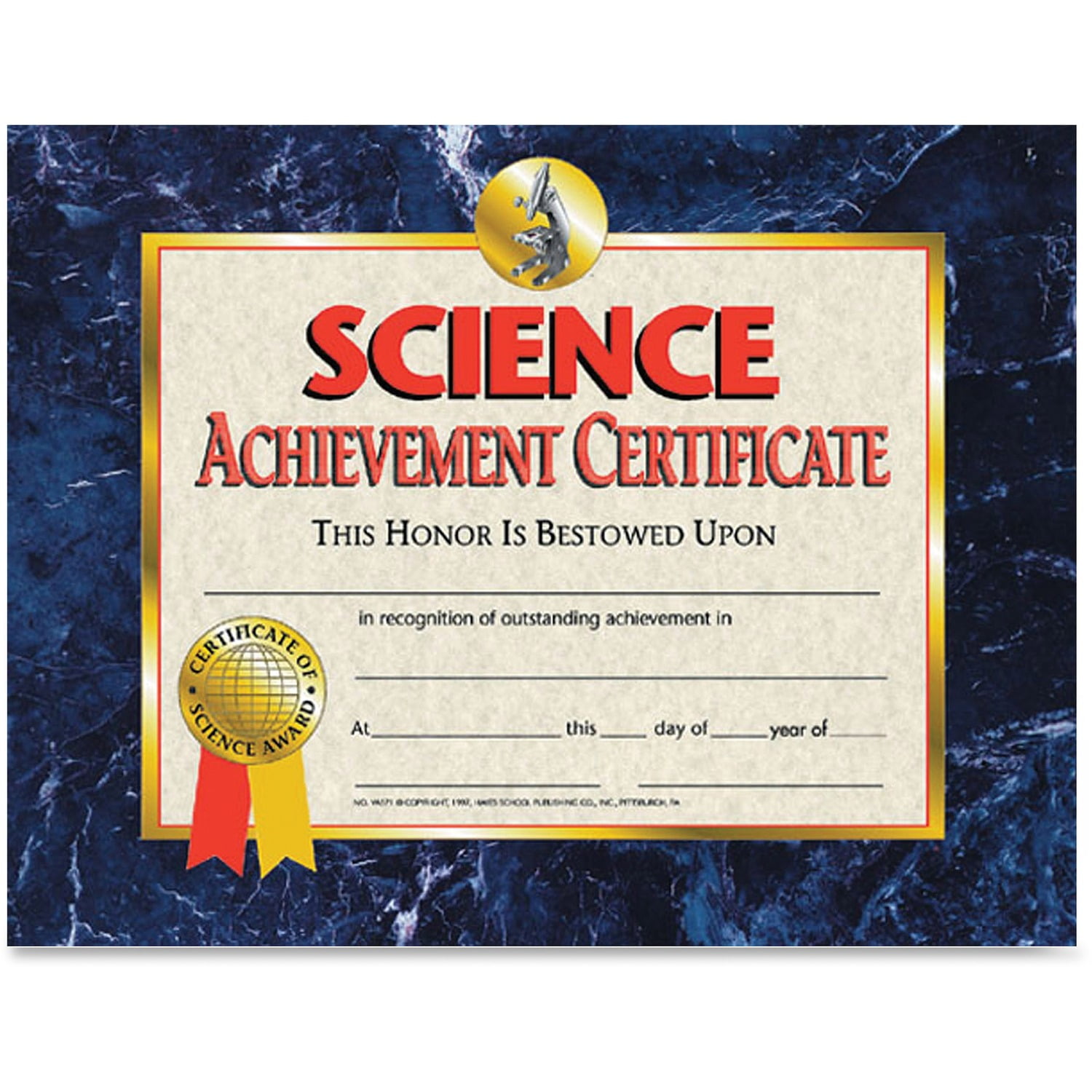 Hayes Science Achievement Certificate, 11 x 8-1/2 inches, Pack of 30 ...